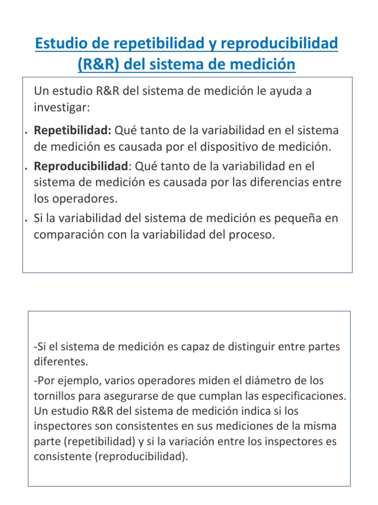 Qué Es Un Estudio de Repetibilidad y Reproducibilidad | PDF | Medición ...