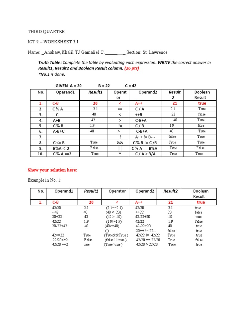 Ict Grade 9 3RD Quarter | Download Free PDF | Boolean Data Type | Logic
