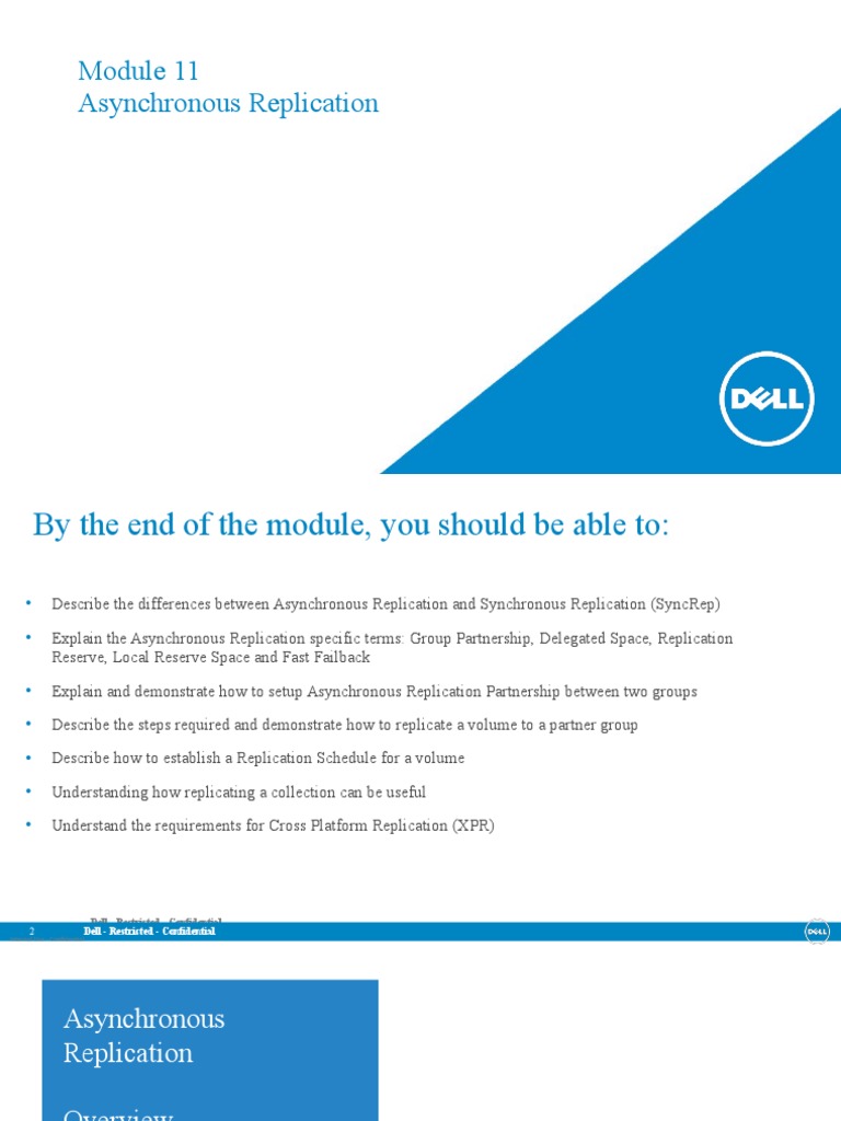 Module 11 Asynchronous Replication Pdf Replication Computing Telecommunications