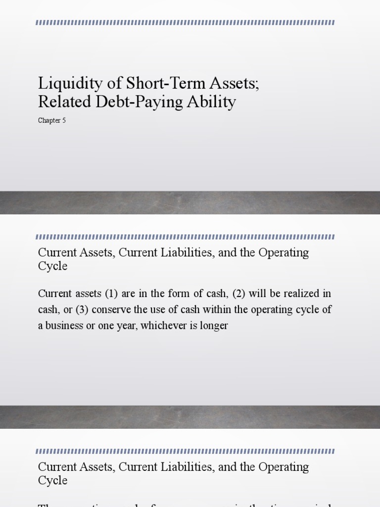Liquidity of Short-Term Assets | PDF | Inventory | Liability (Financial ...