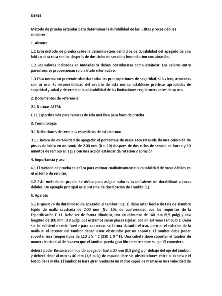 ASTM D4644 Español | PDF | Agua