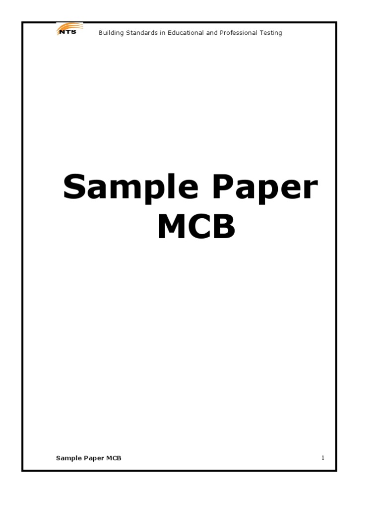 Sample Paper MCB | PDF