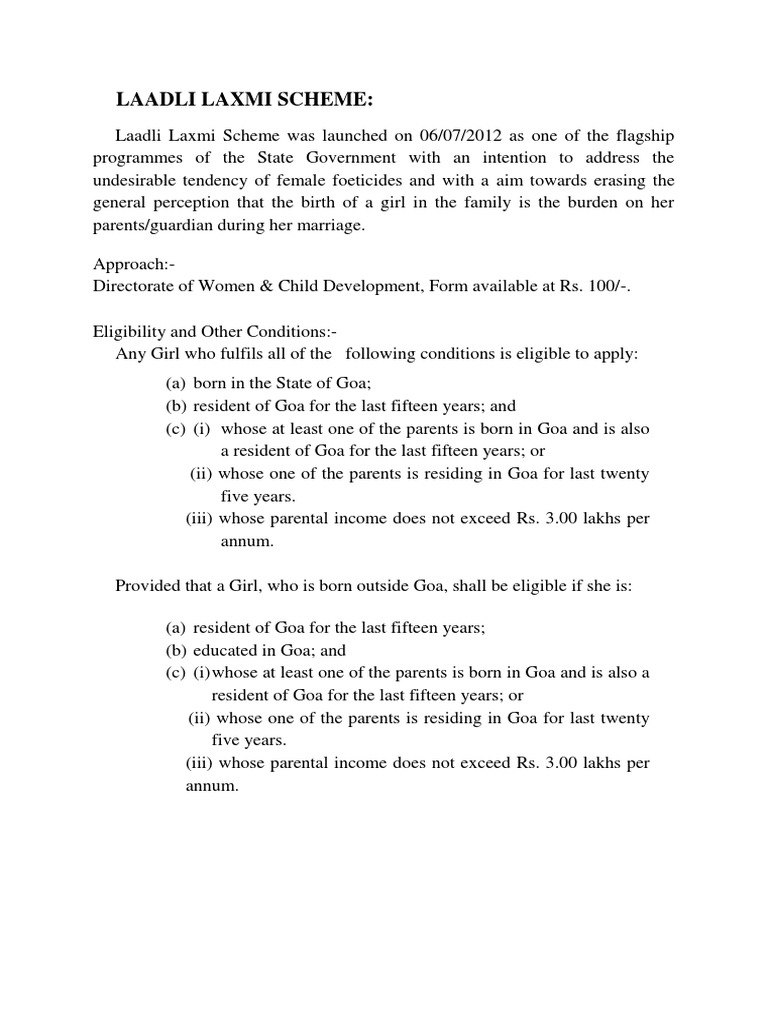 Laadli Laxmi Scheme | Download Free PDF | Birth Certificate | Government