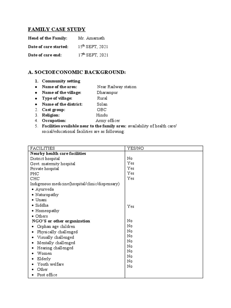 Family Case Study on Anemia | PDF | Anemia | Medical Specialties