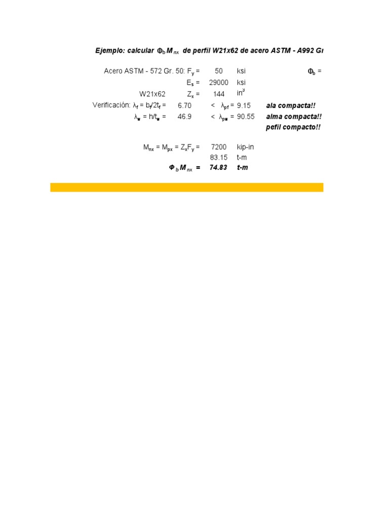 Ejemplo Calcular PhiMnx de Perfil W21x62 | PDF | Teaching Methods ...