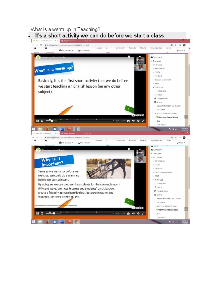 What Is A Warm Up In Teaching Pdf