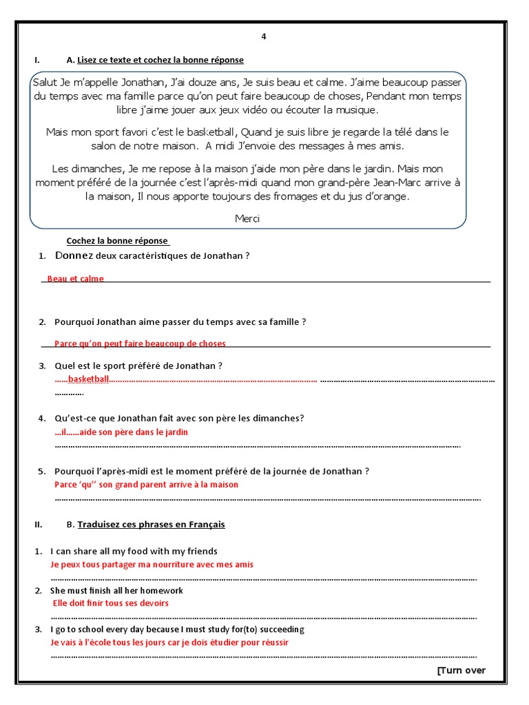 Annual Exam - Grade 8 - French-Worksheet | PDF | Maison et jardin