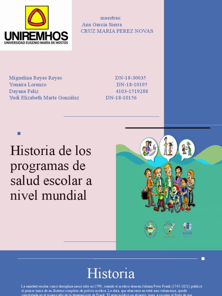 Historia de Los Programas de Salud Escolar A Nivel Mundial | PDF | Obesidad | Adolescencia