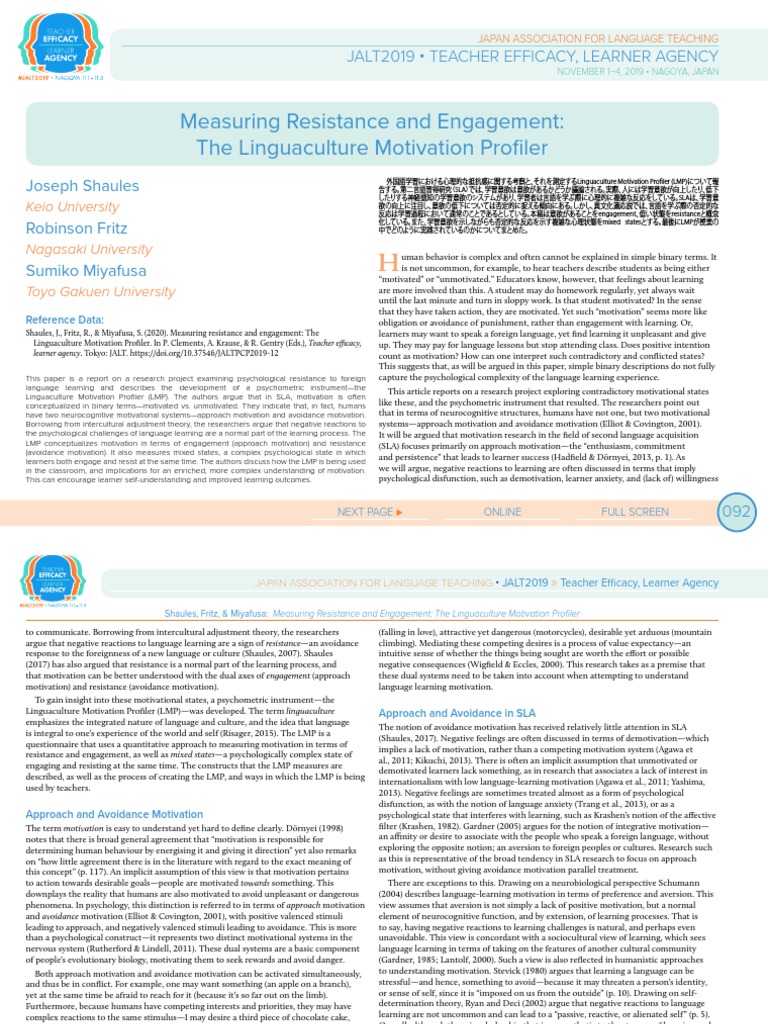 Measuring Motivation Complexity in Language Learning | PDF | Motivation ...