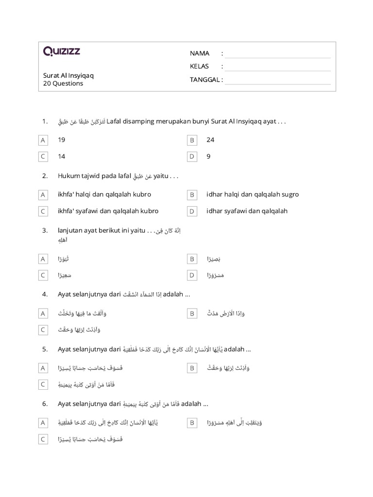 Surat Al Insyiqaq | PDF