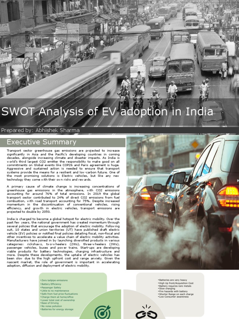 SWOT Analysis of EV Adoption in India: Prepared By: Abhishek Sharma ...