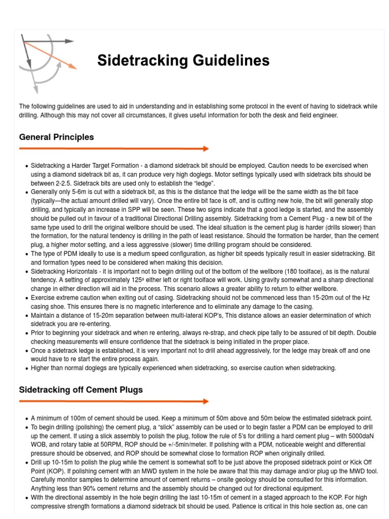 Sidetracking Principles | PDF | Drilling