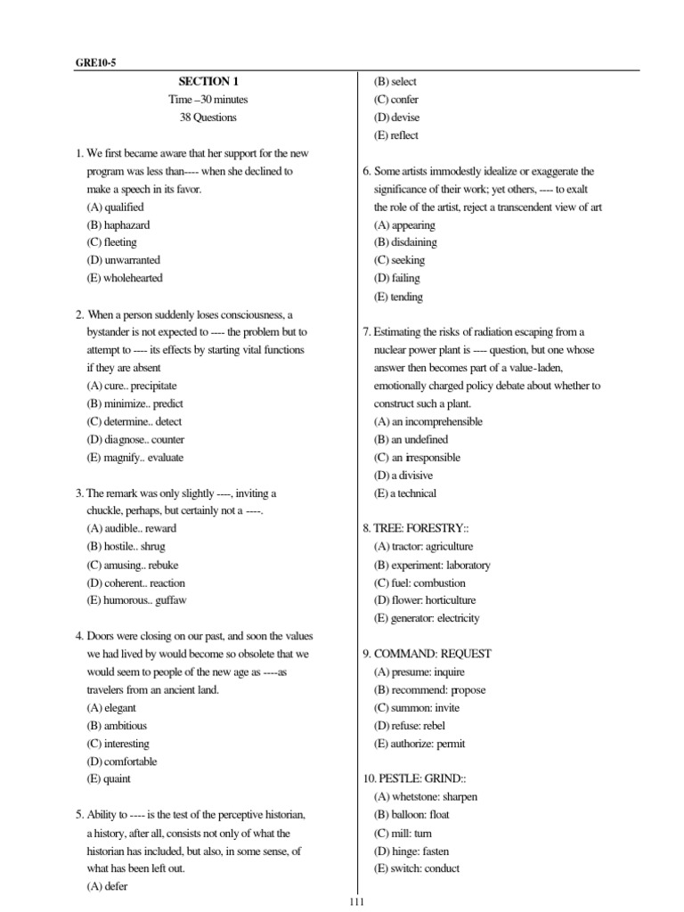 GRE Sample Paper 9 | Jazz | Federal Housing Administration