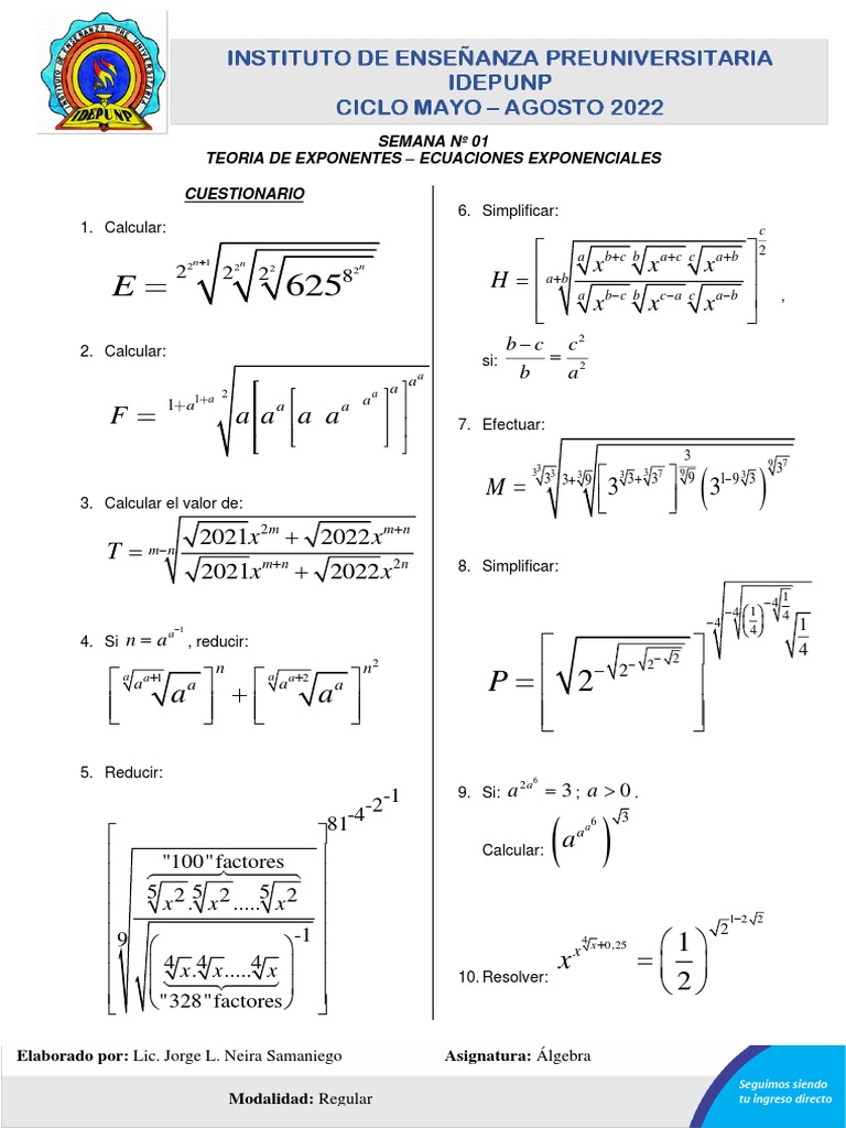 Proporcionando títulos precisos para documentos sobre exponentes y ...