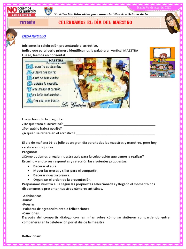 FICHA DE TUTORIA CELEBRAMOS EL DÌA DEL MAESTRO - docxMARTE 5 DE JULIO ...