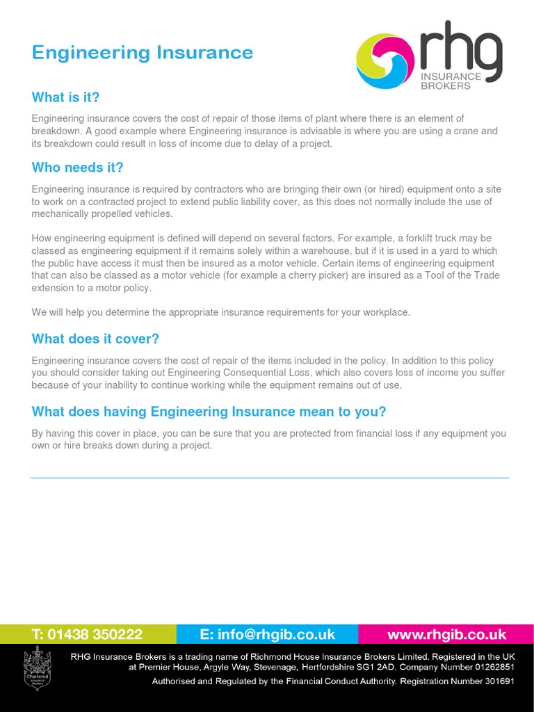 Engineering Insurance and Inspection Info Sheet | PDF | Insurance ...