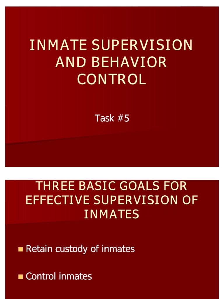 Inmate Supervision and Behavior Control | PDF | Solitary Confinement ...