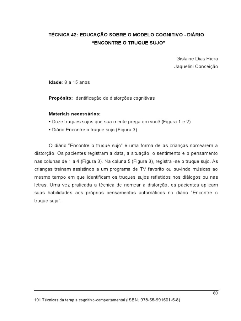 101 Técnicas Da TCC Truque Sujo. | PDF