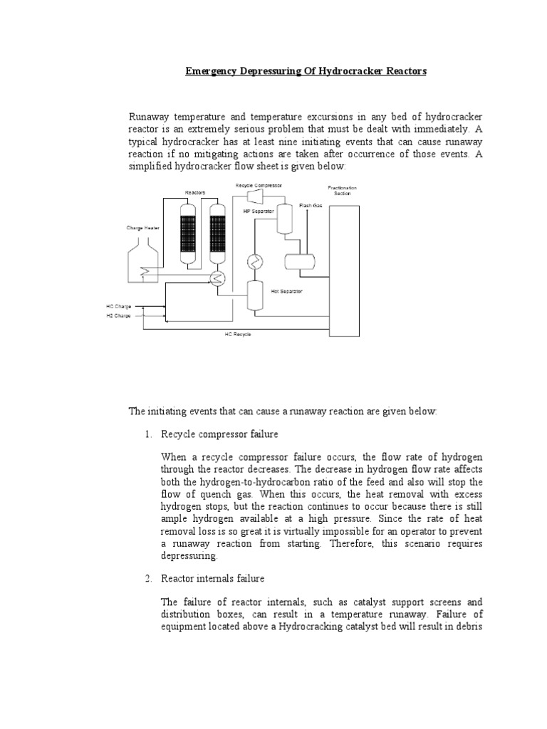 Emergency Depressuring in Hydrocrackers | PDF | Cracking (Chemistry ...
