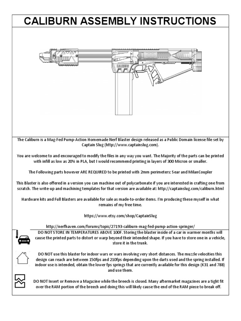Caliburn Assembly Instructions | PDF | Screw | Nut (Hardware)