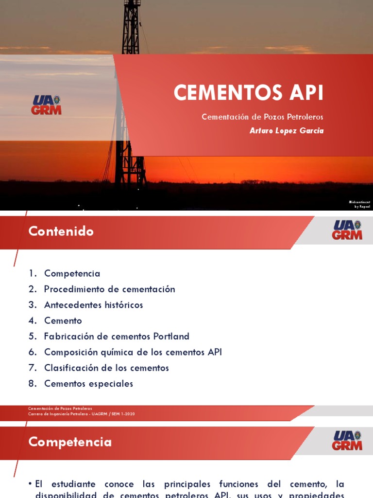Tema 01. Cementos API-Introducción | PDF | Cemento | Petróleo