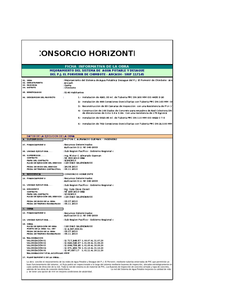 FICHA TÉCNICA DE OBRA