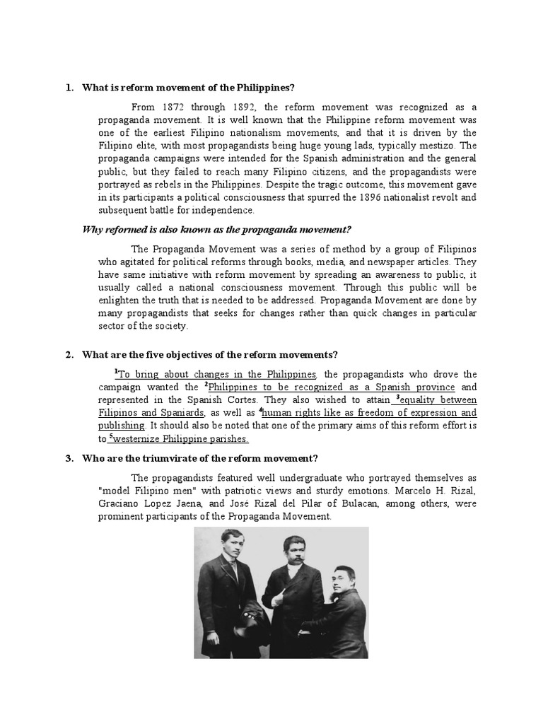 What Is Reform Movement of The Philippines? | PDF