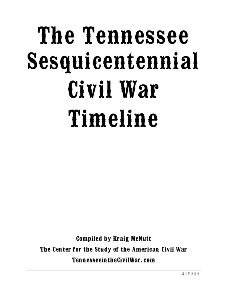 A Timeline of Tennessee in The Civil War, 1861-1865 | PDF | Confederate ...