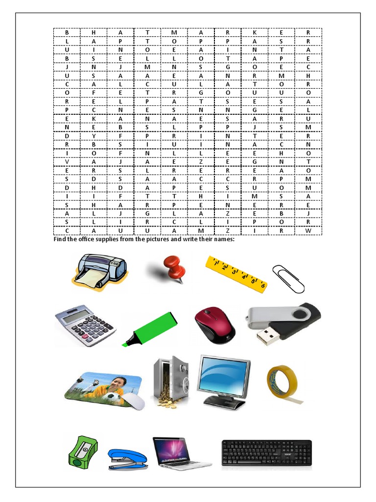Office Supplies Crosswords | PDF