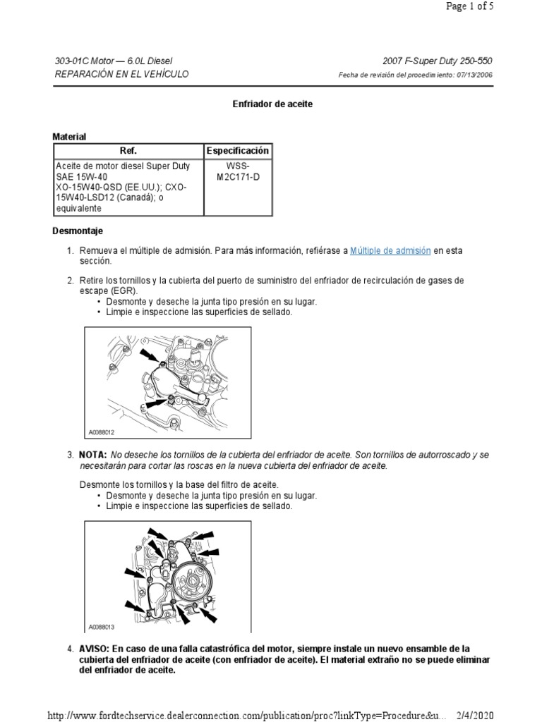 Bomba de Aceite 6.0 | PDF | Tornillo | Propulsión