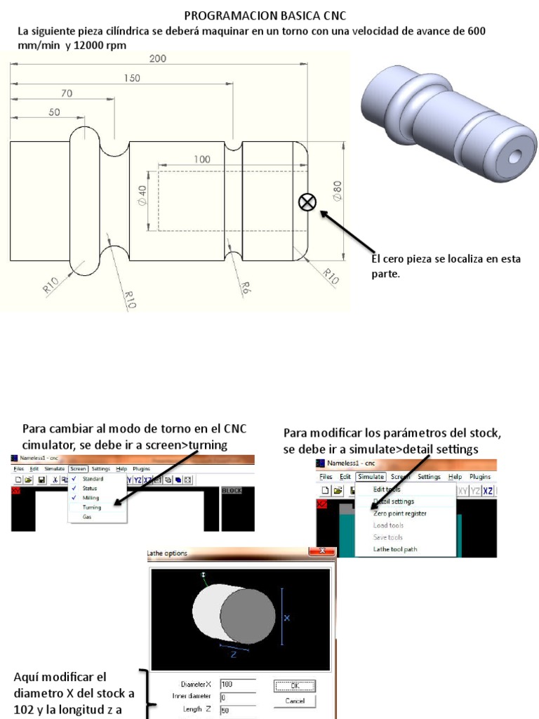 Ejemplo de Un Programa CNC para Torno | PDF | Ingeniería mecánica ...