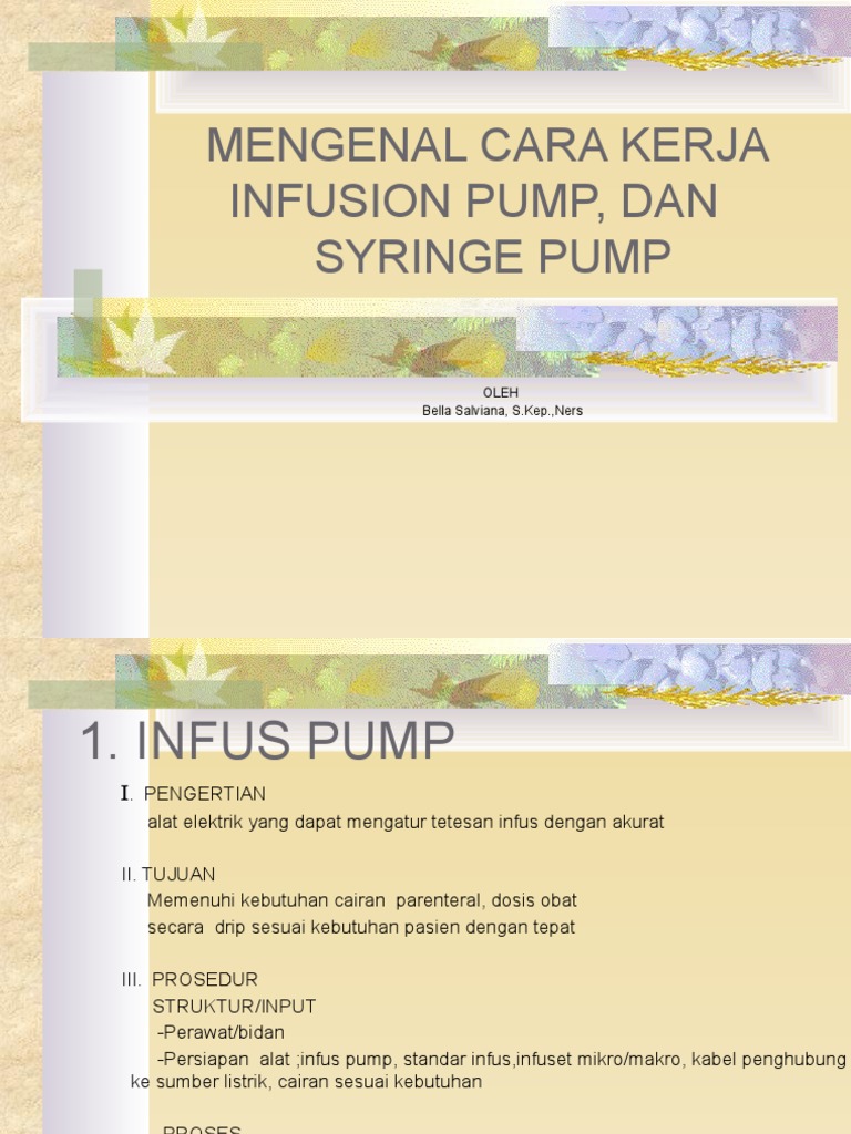 Presentasi Infus Pump &syringe Pump | PDF