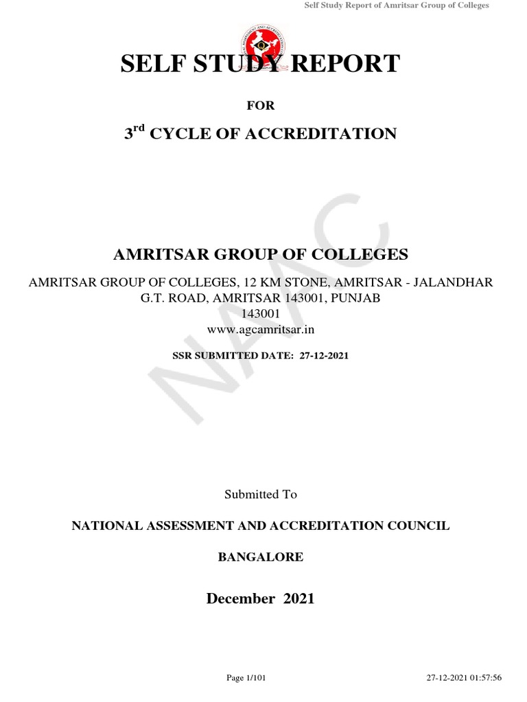 SSR Submitted Report 27 Dec 2021 | PDF | Educational Technology | Libraries