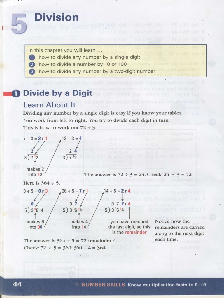 F Division: (Divide by A Digit | PDF | Arithmetic | Mathematics