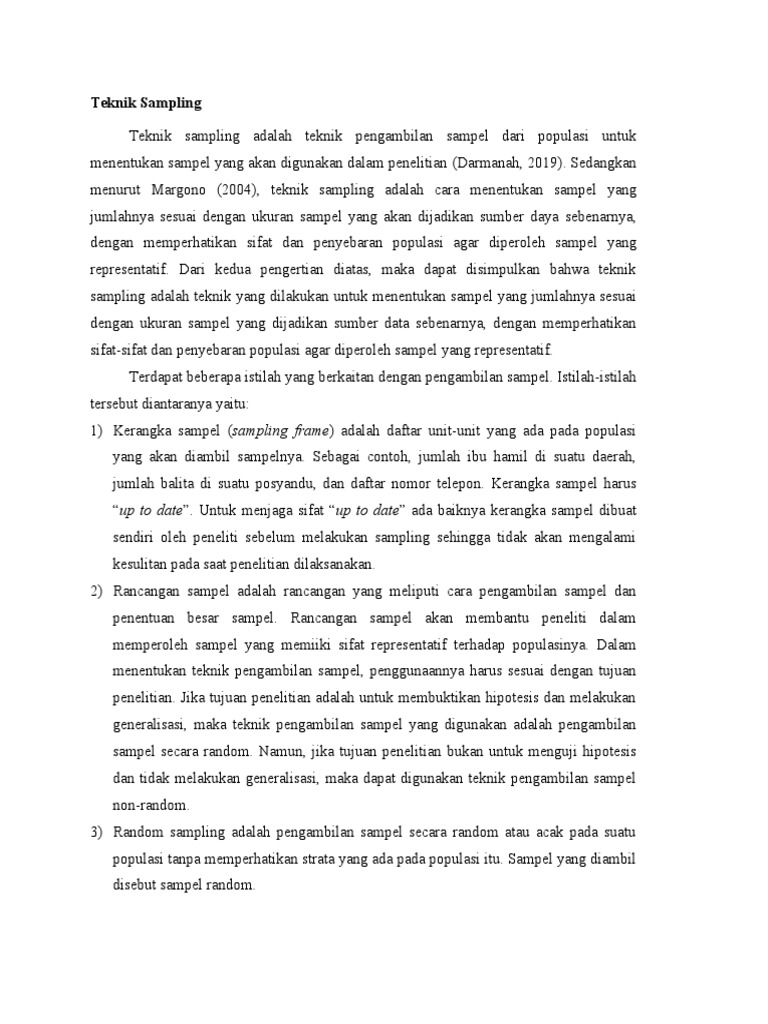 Teknik Sampling | PDF
