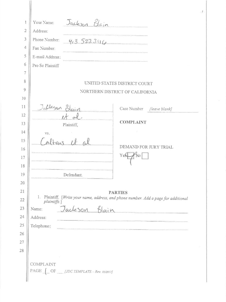 Blain v. Caltrans Complaint | PDF