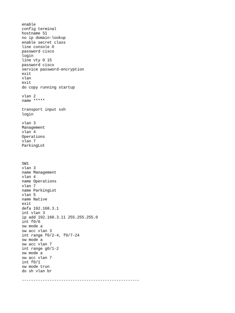 Configuracion Basica Switch y Router | PDF | Computing | Computer Data
