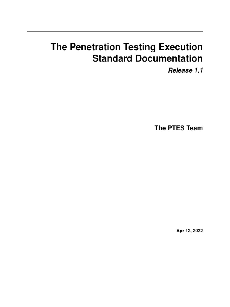 Pentest Standard | Download Free PDF | Penetration Test | Software Testing