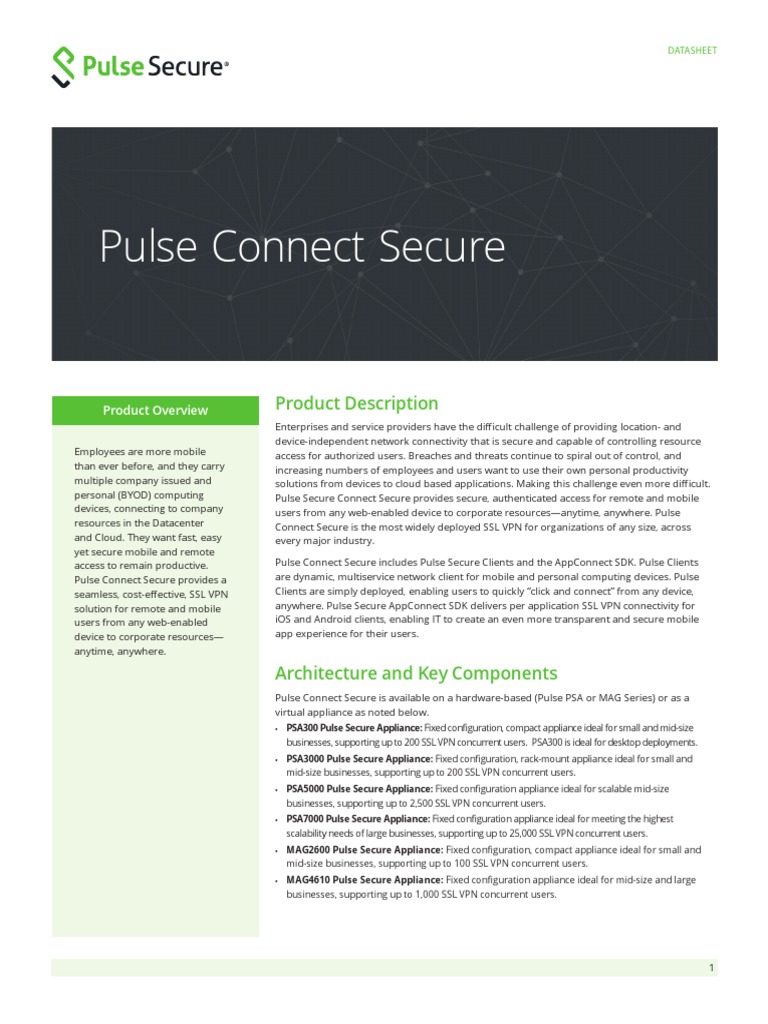 PulseSecure ConnectSecure Specs | PDF | Cloud Computing | Virtual ...
