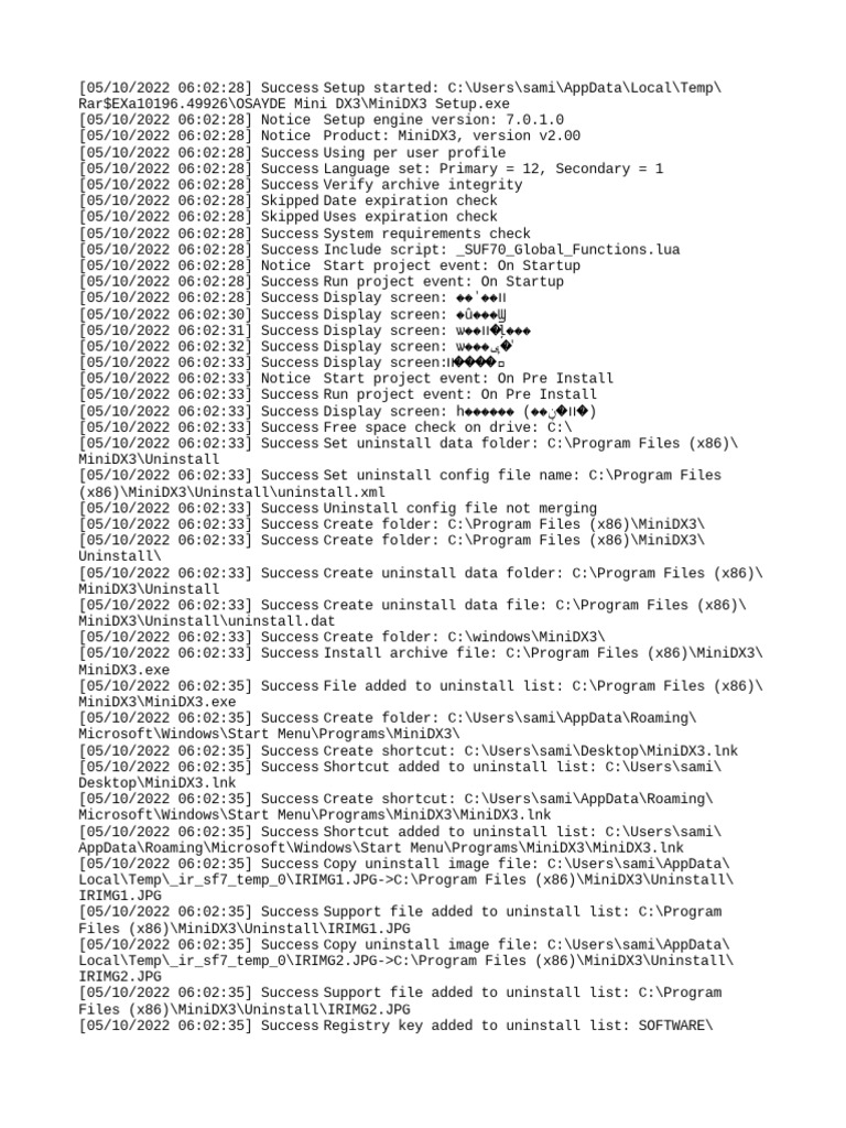 MiniDX3 Setup Log | Download Free PDF | Software Development | Computing Platforms