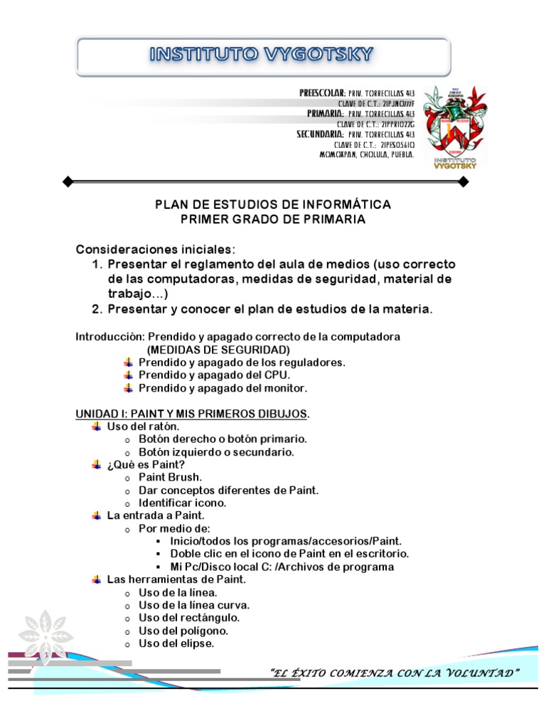 Primaria 1ro Instituto - Vygotsky Programa Computacion | PDF | Interfaces gráficas de usuario ...