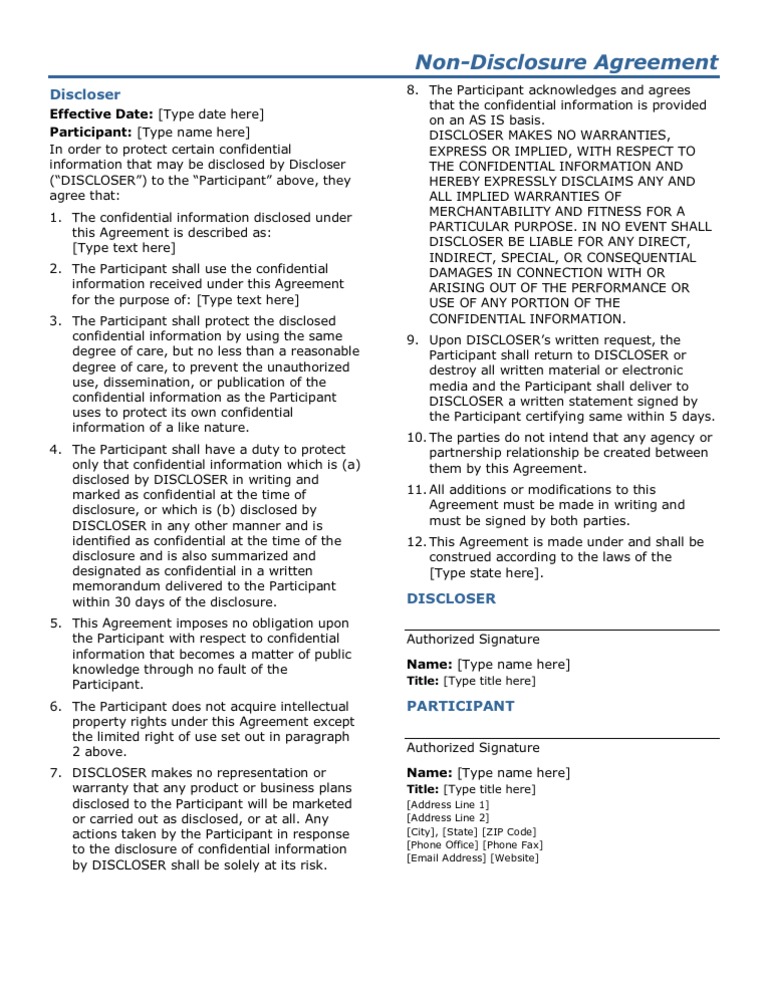 Non Des Closure Agreement | PDF