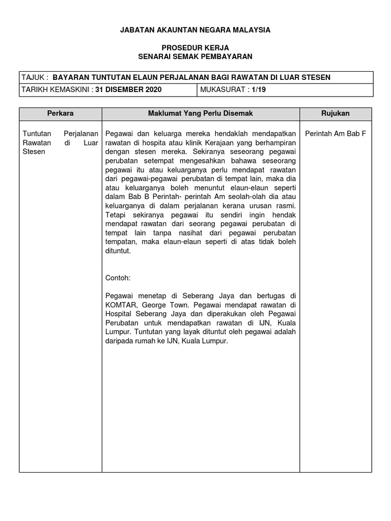 Tuntutan Elaun Perjalanan Rawatan | PDF
