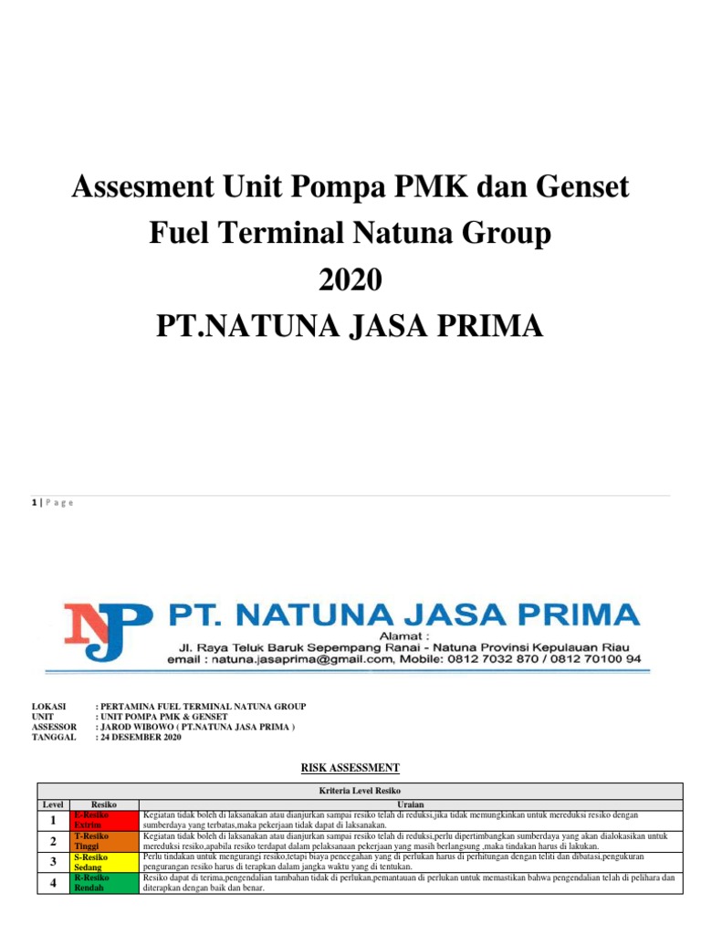 Assesment Pompa PMK Natuna Group | PDF