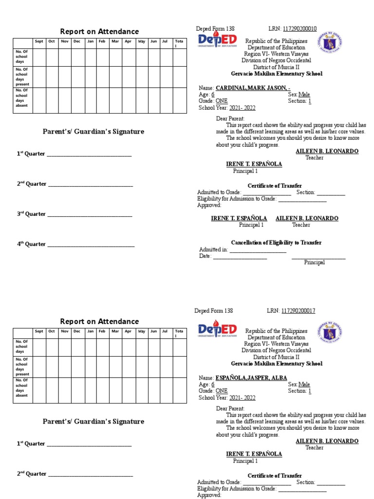 Form 138 Updated | PDF | Administrative Law | Government