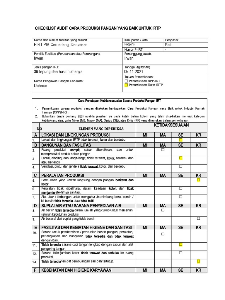 Form 5. Mock Audit PIA | PDF