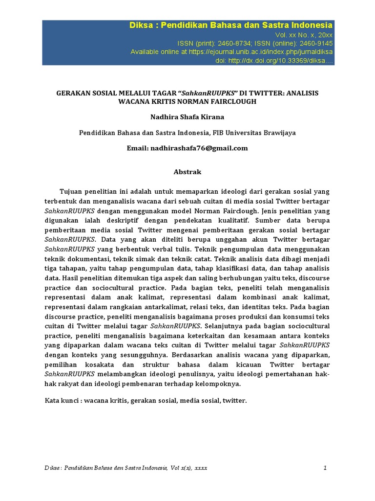 UAS (Template Jurnal) - Nadhira Shafa Kirana - 195110700111002 | PDF