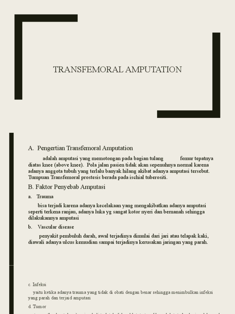 Review 1 Transfemoral Amputation | PDF