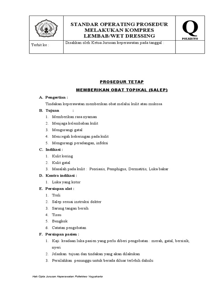 LO Obat Topikal, Kompres Lembab, Perawatan Luka Bakar | PDF