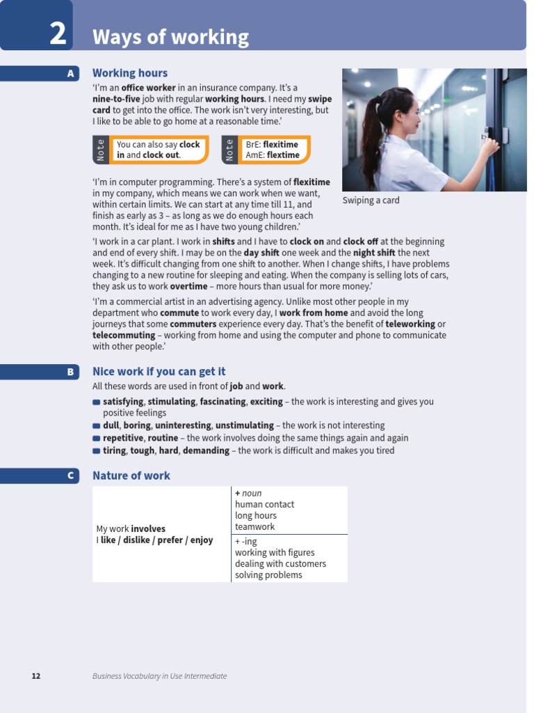 (Homework) Vocabulary - Ways of Working | PDF